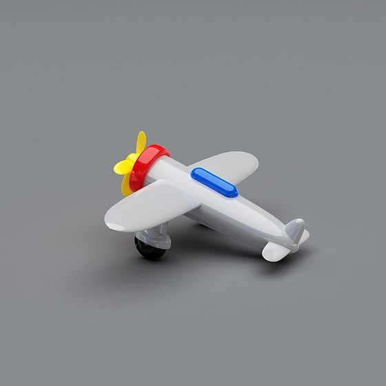 Vibrant Low Poly Airplane 3D model
