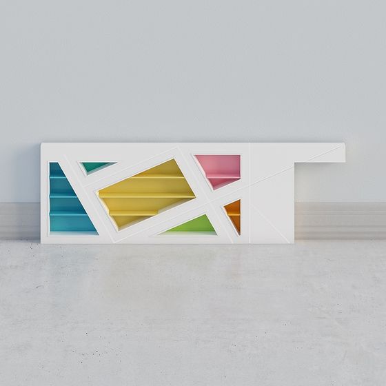 Colorful Geometric Bookshelf 3D model
