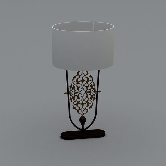 Vintage Table Lamp 3D model with Intricate Design