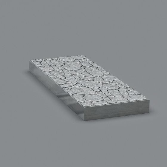 Realistic Low-Poly Cobblestone Path 3D Model
