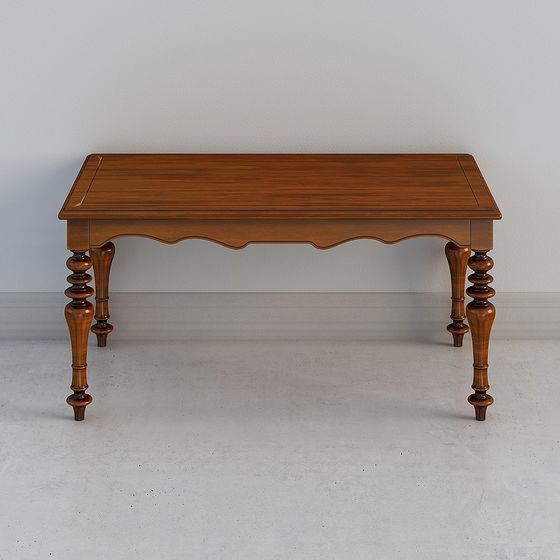 Vintage Style Dining Table and Chairs Set 3D model