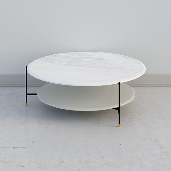 Elegant Low-Poly Round Table 3D model