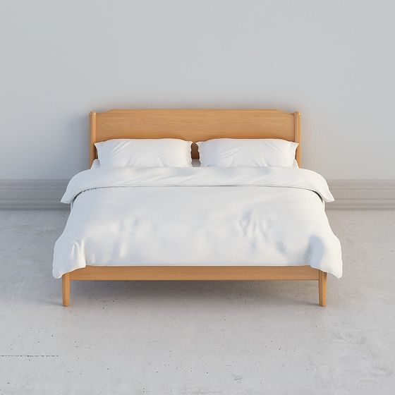 Stylish Low-Poly 3D Bed Frame Model