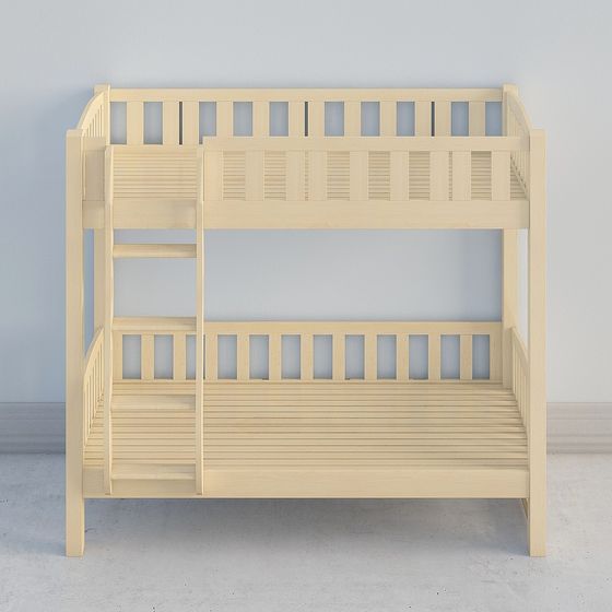 Minimalist Low-Poly Bunk Bed 3D model
