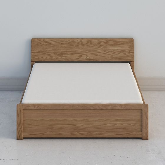 Elegant Low-Polygon Bed Frame 3D model for Modern Bedrooms