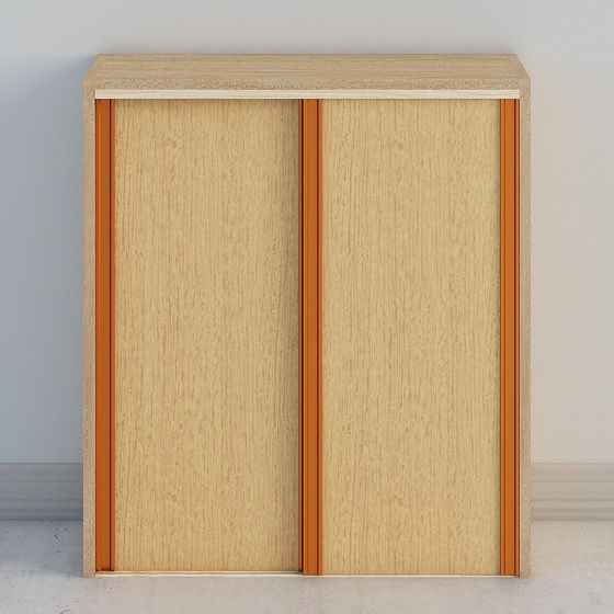 Modern Minimalist Sliding Wardrobe 3D model