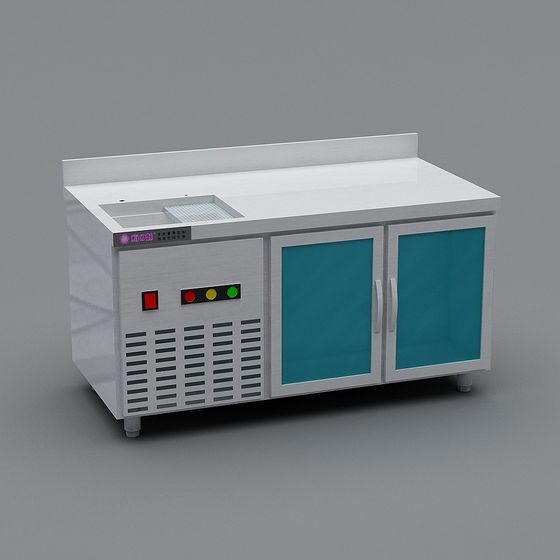 Commercial Refrigerator Freezer 3D Model – Stainless Steel Design