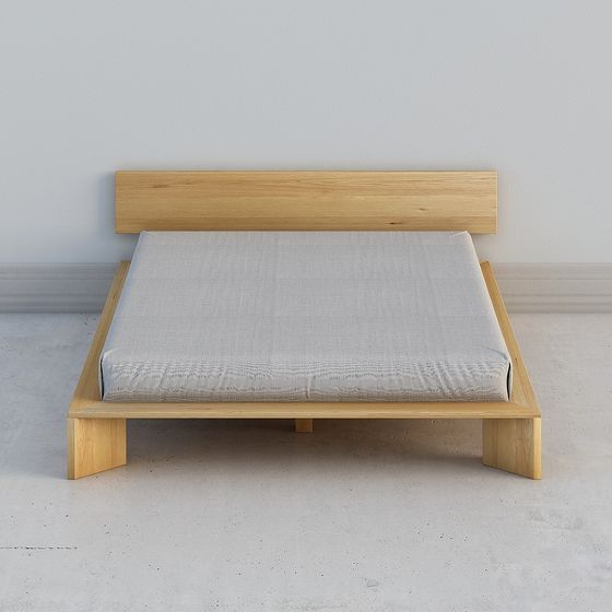 Sleek Minimalist Bed Frame 3D model for Modern Interiors