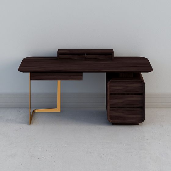 Chic Earth Color Desk 3D Model – Free