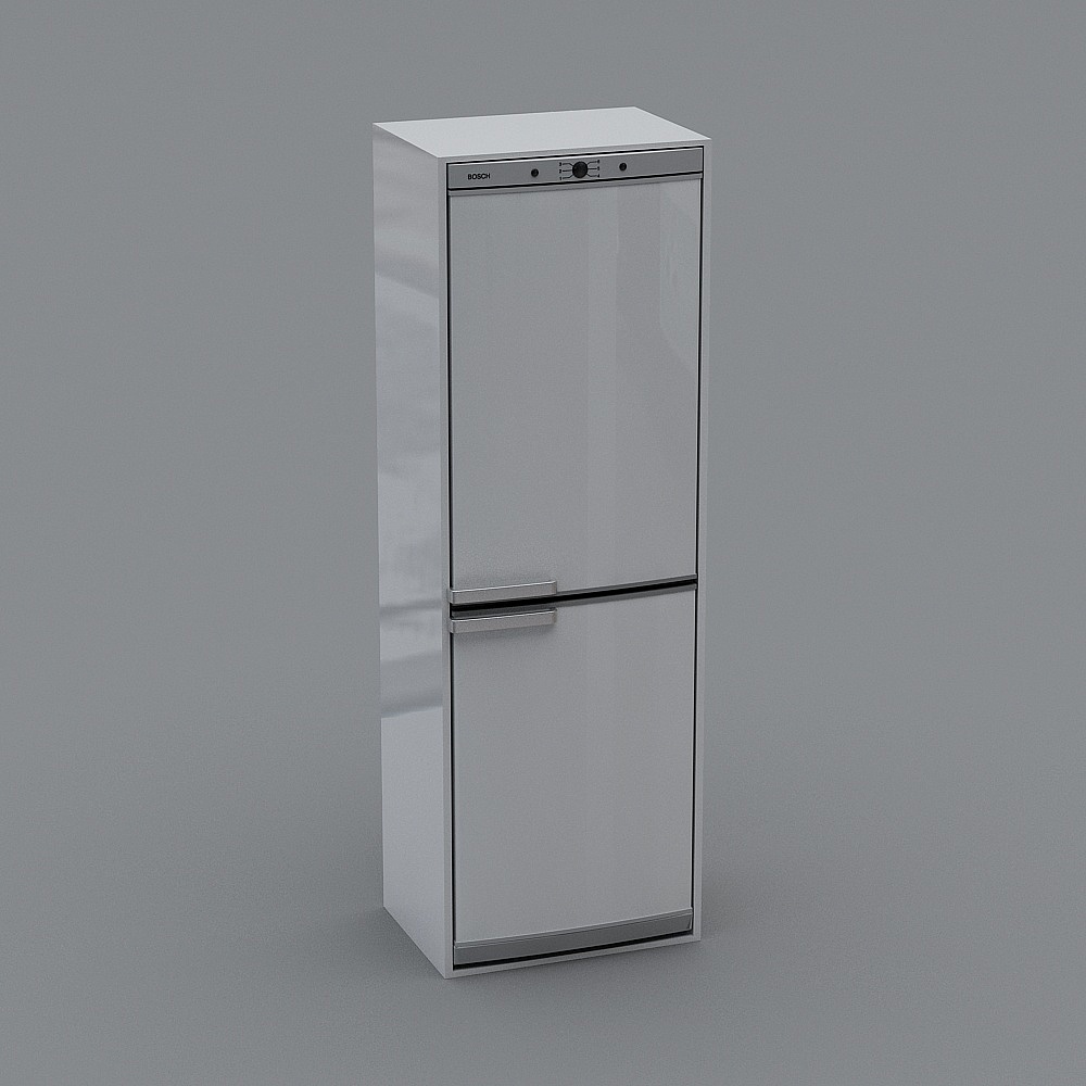 Minimalist Low-Poly Refrigerator 3D model for Designers
