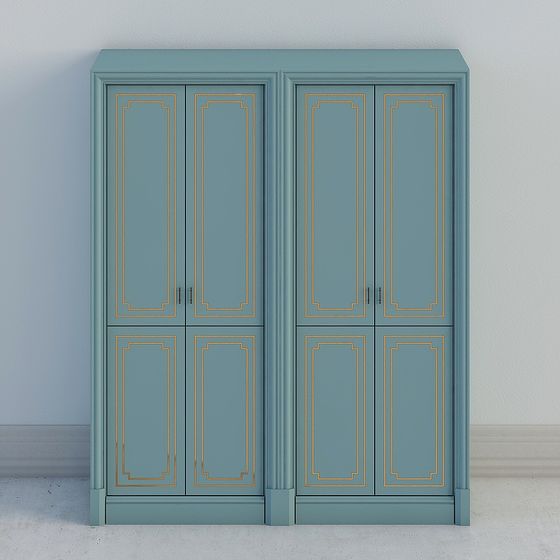 Low-Poly Stylish Wardrobe 3D Model
