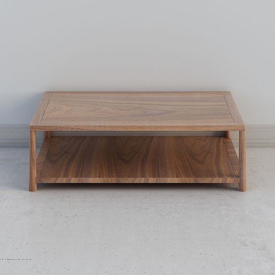 Large Earth Color Coffee Table 3D Model – Cozy Spaces Free