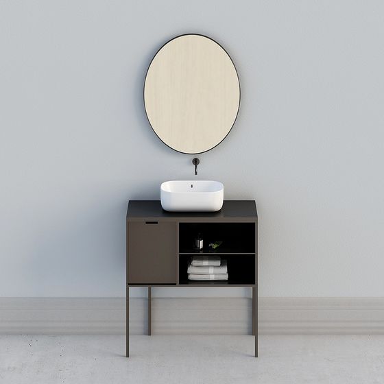 Modern Minimalist Bathroom Vanity 3D model
