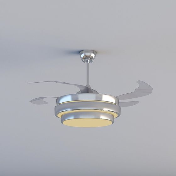 Stylish Low-Polygon Ceiling Fan 3D Model
