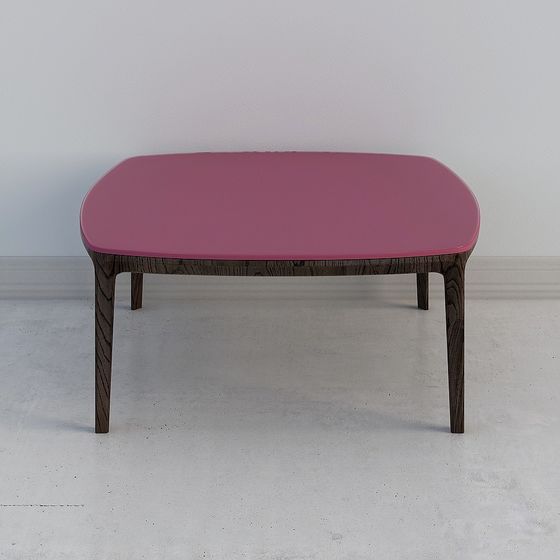 Vintage Pink Wooden Table 3D Model