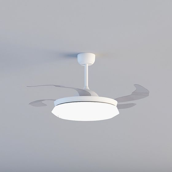 Stylish Minimalist Ceiling Fan 3D model for Modern Spaces