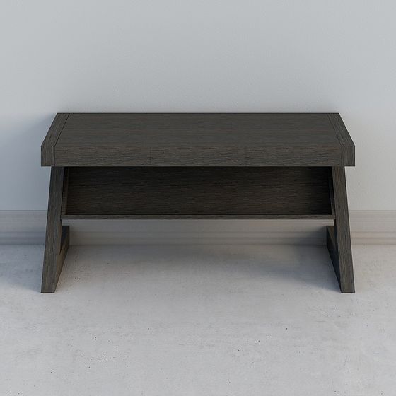 Urban Corner Side Table 3D Model – Low-Poly Wood Texture