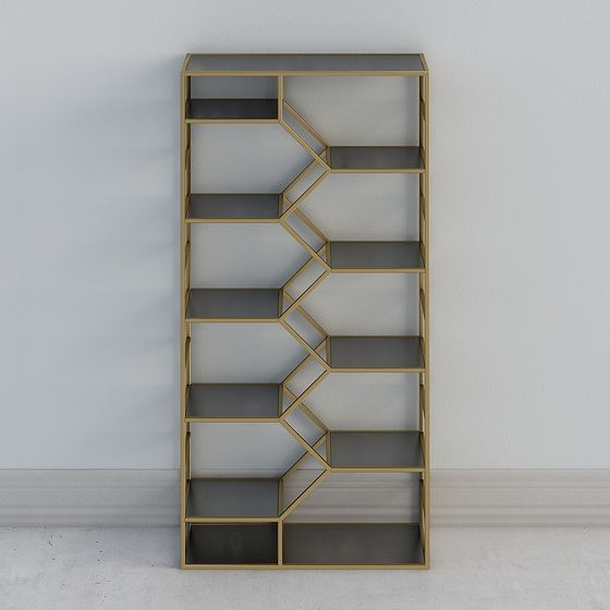 Modern Geometric Bookshelf 3D model