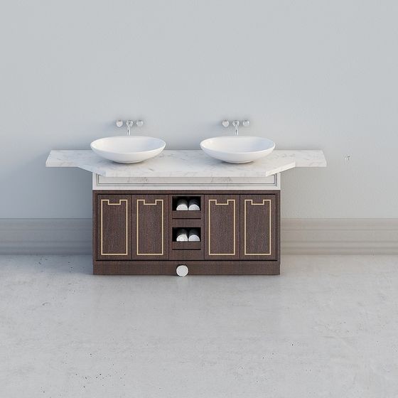Elegant Bathroom Vanity 3D model for Modern Spaces