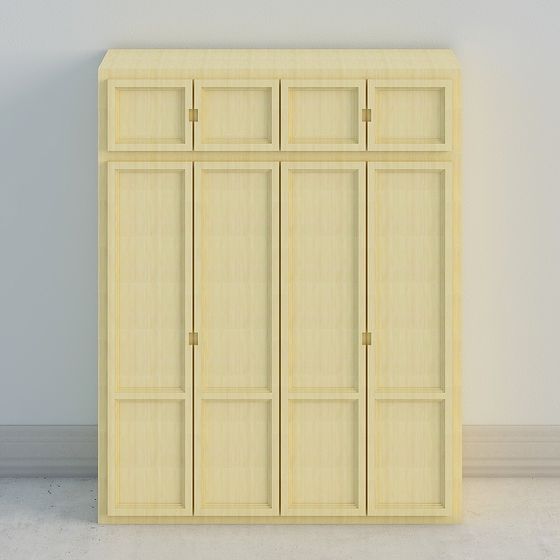 Elegant Low-Poly Wardrobe 3D model