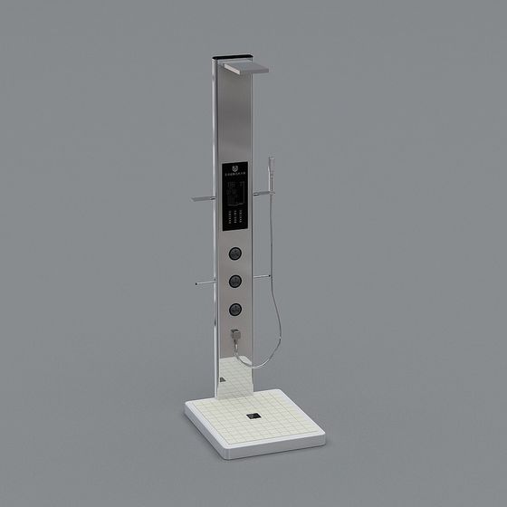 Minimalist 3D Shower System Model
