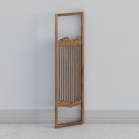 Mountain Forest Window Low-Poly Wooden Screen 3D model
