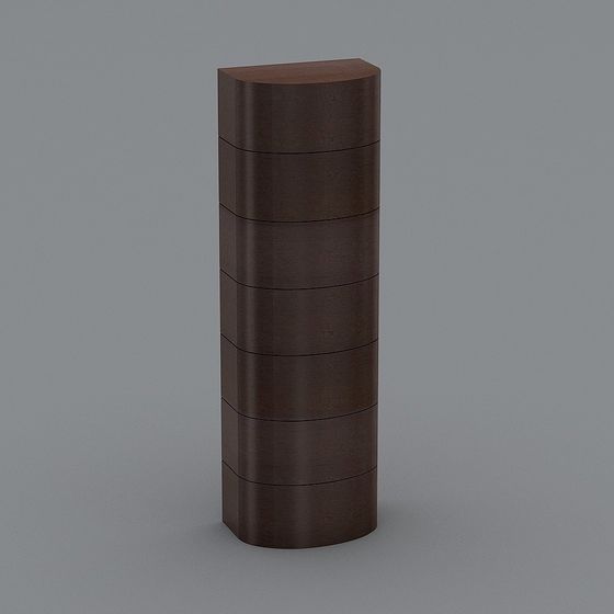 Stacked Wood Column 3D Model – Layered Wood Texture