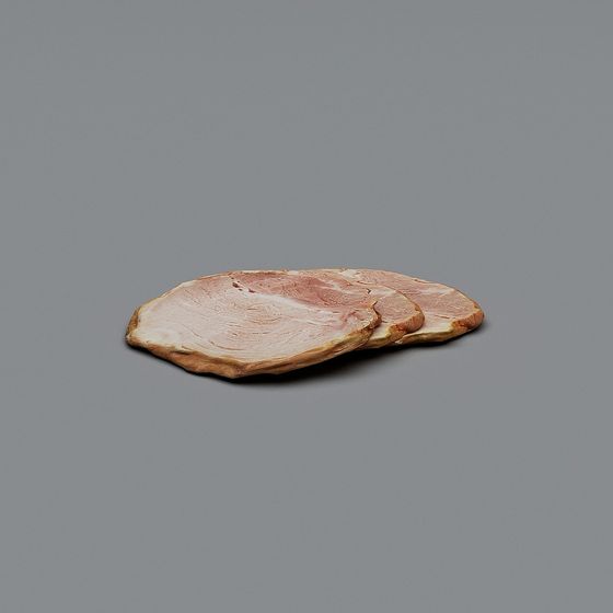 Realistic Smoked Ham Slice 3D model