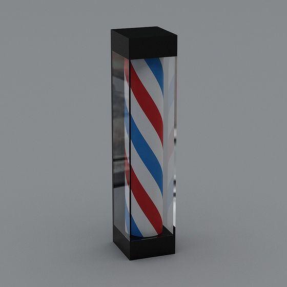 High-Detail Low-Poly Barber Pole 3D model