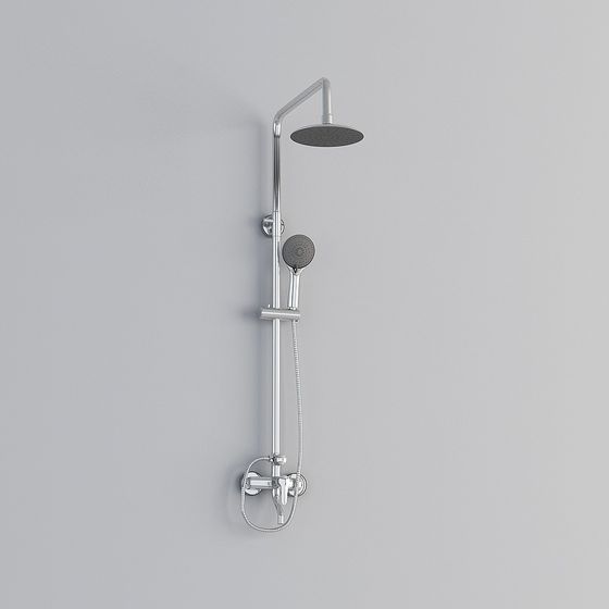 Sleek Low-Poly Shower System 3D model