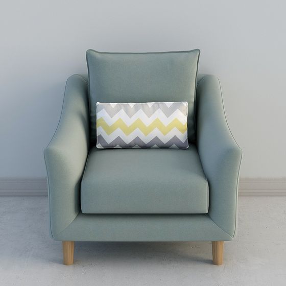 Stylish Low Poly Single Sofa 3D model