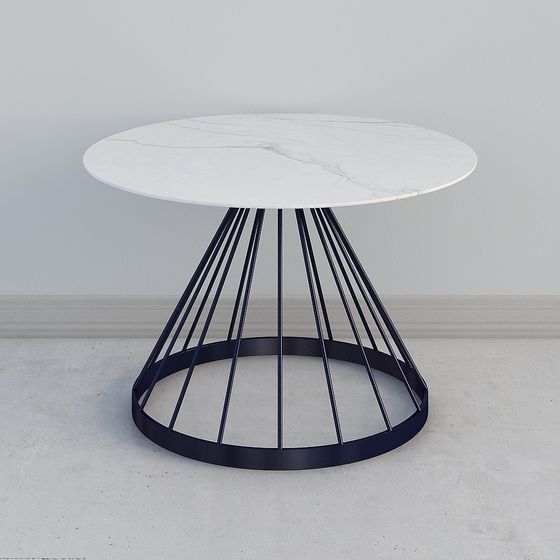 Stylish Low-Poly Round Table 3D model