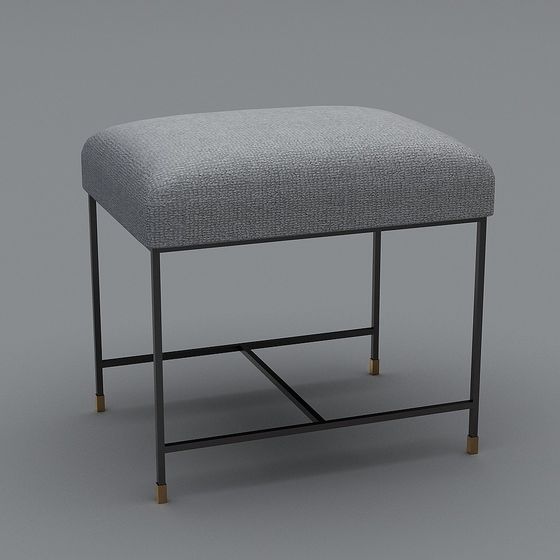 Square Metal Stool 3D model for Modern Design