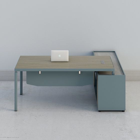 Low-Poly L-Shaped Desk 3D model