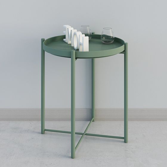 Modern Low-Polygon Round Table 3D model