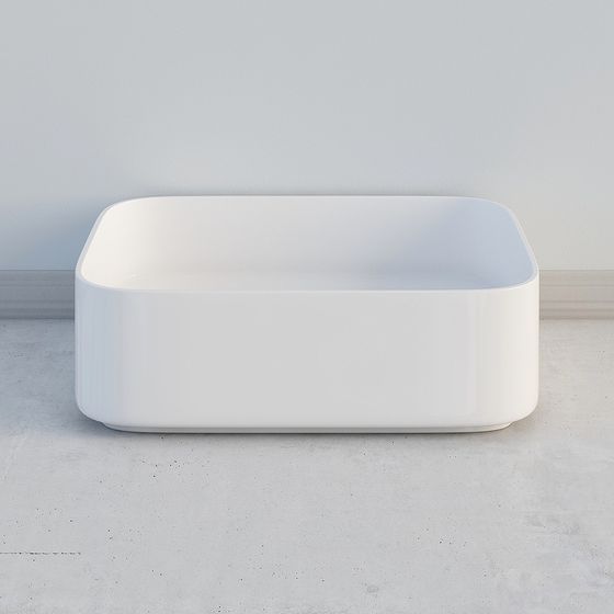 Square Storage Box 3D Model – Minimalist White Design