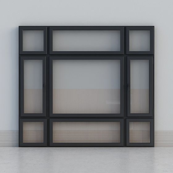 Futuristic Low-Polygon Decorative Window 3D model