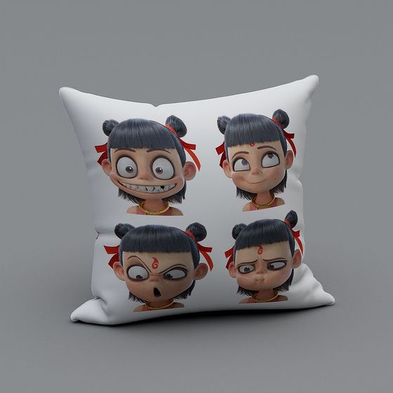 Happy Faces Pillow 3D model