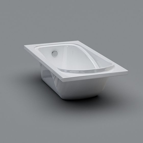 White Modern Bath Tub 3D Model