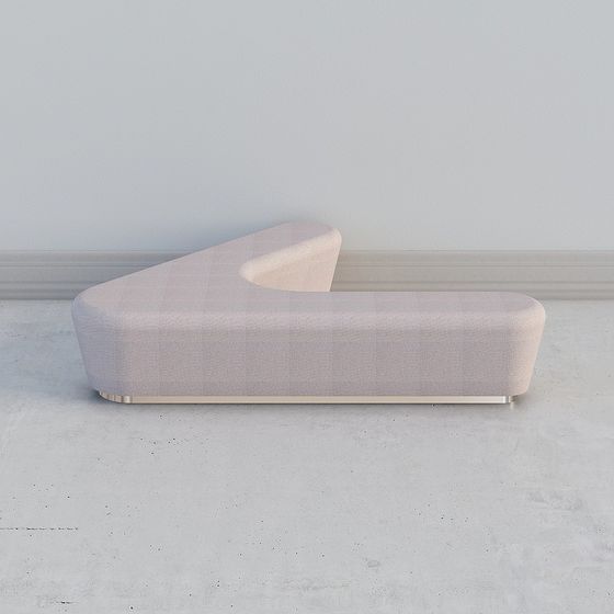 Streamlined Sofa 3D model for Modern Interiors