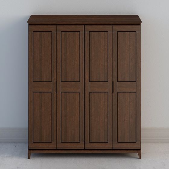 Elegant Low-Poly Wardrobe 3D model for Modern Interiors