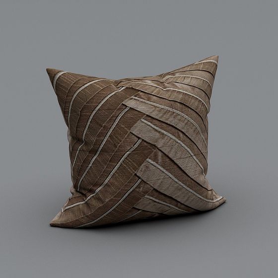 Folded Line Art Pillow 3D model for Creative Spaces