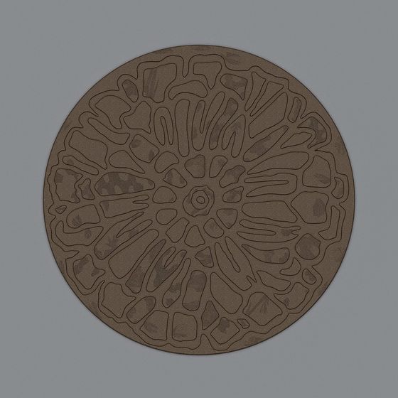 Low-Poly Round Disk 3D Model – Textured Ancient Design