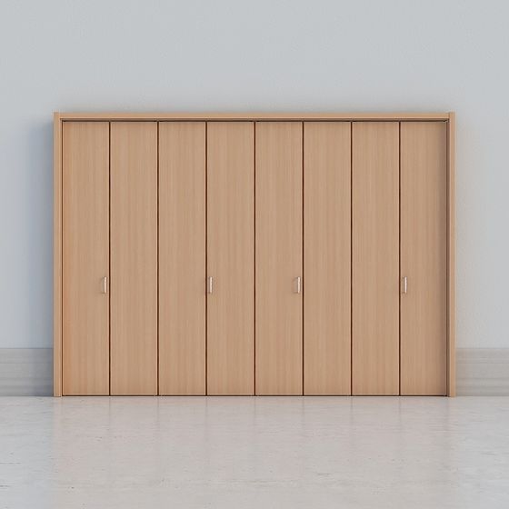 Minimalist Sliding Door Wardrobe 3D model