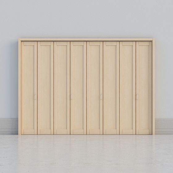 Stylish Six-Panel Sliding Door 3D model