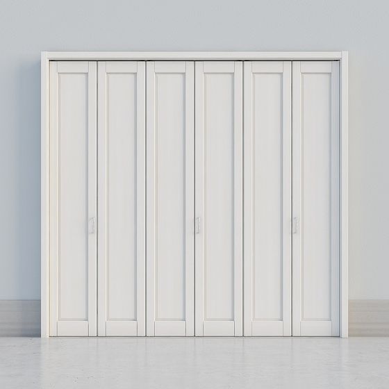 Minimalist 6-Panel Sliding Door 3D model