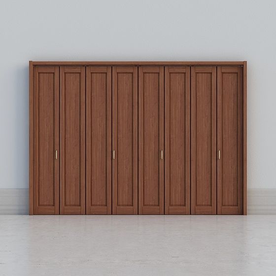 Elegant 6-Door Sliding Wardrobe 3D model