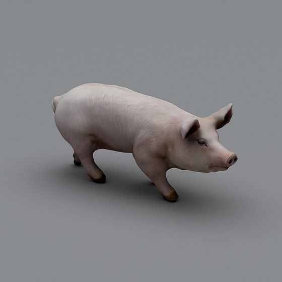 Charming Low-Poly 3D Pig Model