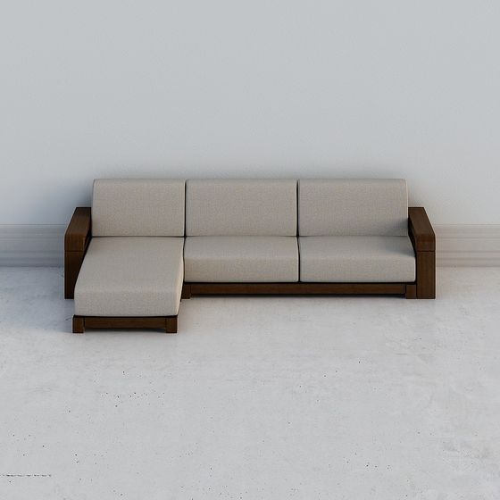 Stylish L-Shaped Sofa 3D model for Modern Interiors