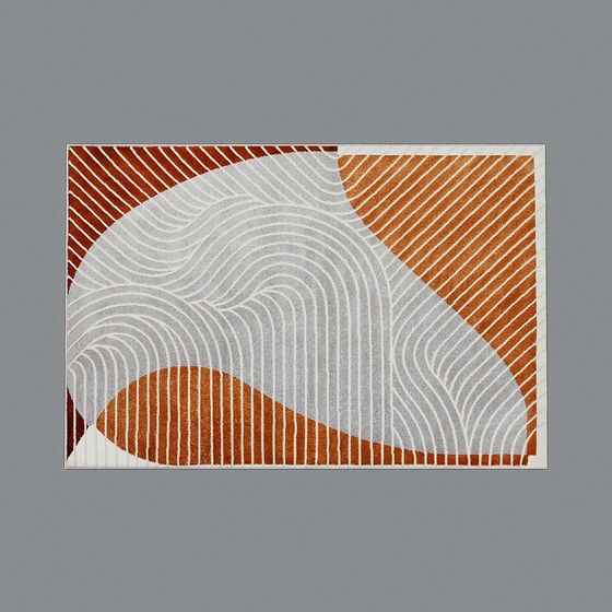 Abstract Wave Carpet 3D Model – Low-Poly Textured Rug